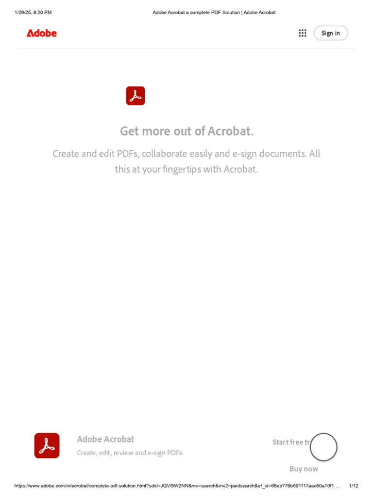 Adobe Acrobat A Complete PDF Solution - Adobe Acrobat | PDF | Software ...