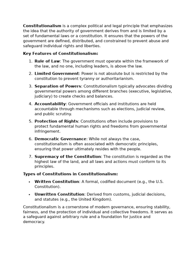 Constitutionalism | PDF