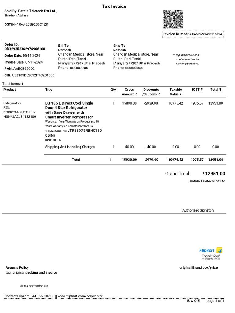 Flipkart_Invoice | PDF