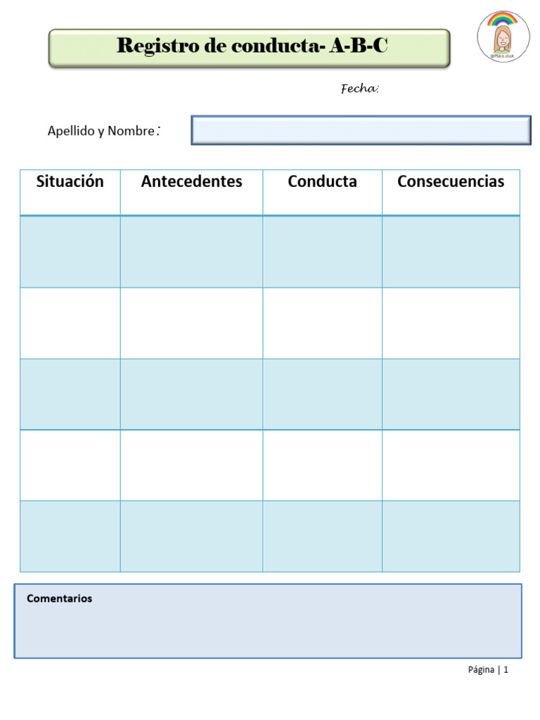 Ficha-Registro de Conducta ABC | PDF