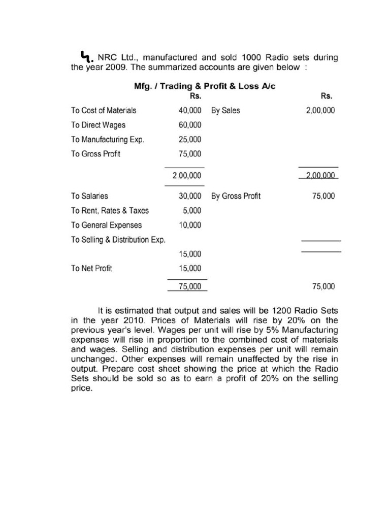 Cost Sheet Q4,5,6 | PDF
