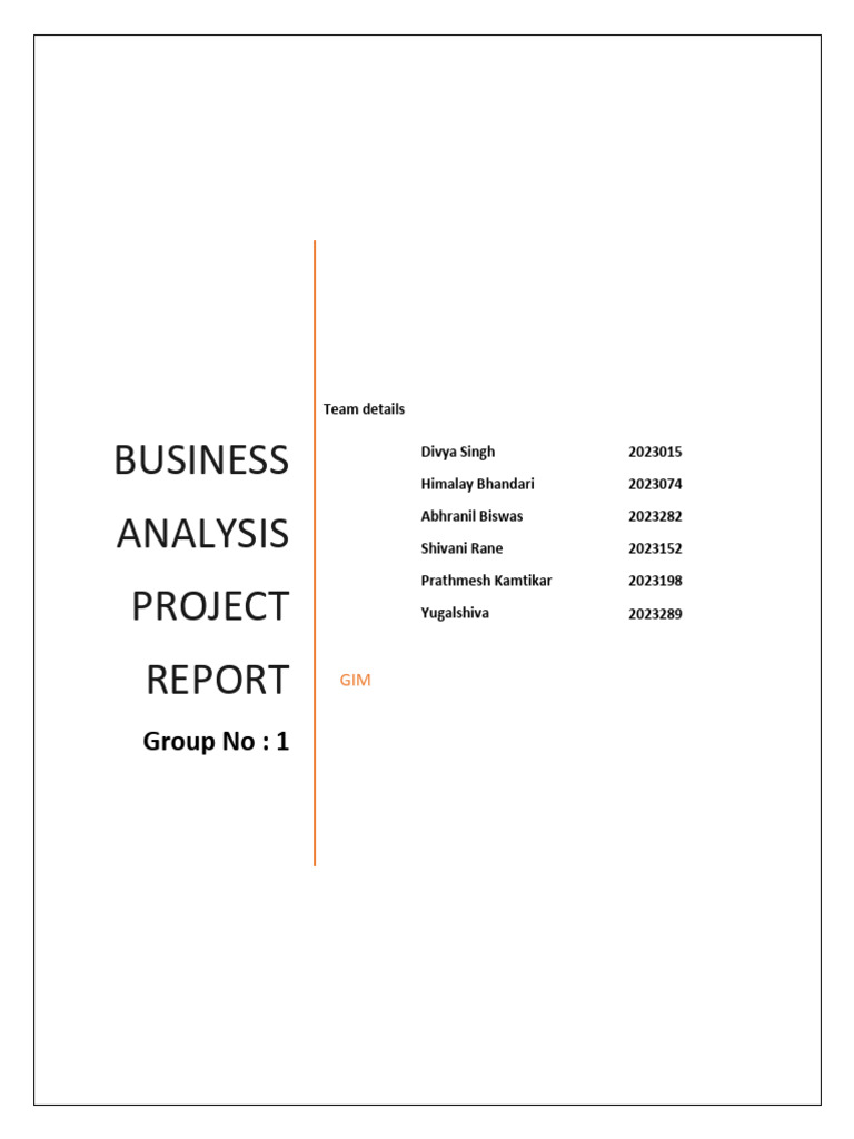 BA Group No.1 Project Report | PDF | Use Case | Information Technology