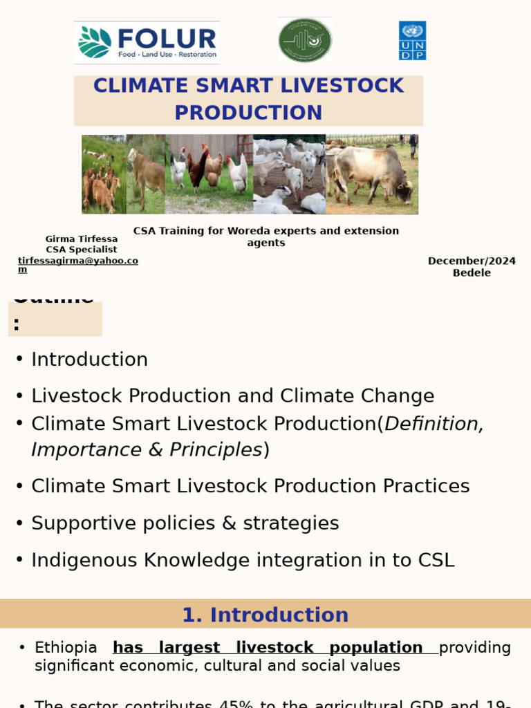 Climate Smart Livestock Production | PDF | Climate Change Mitigation ...