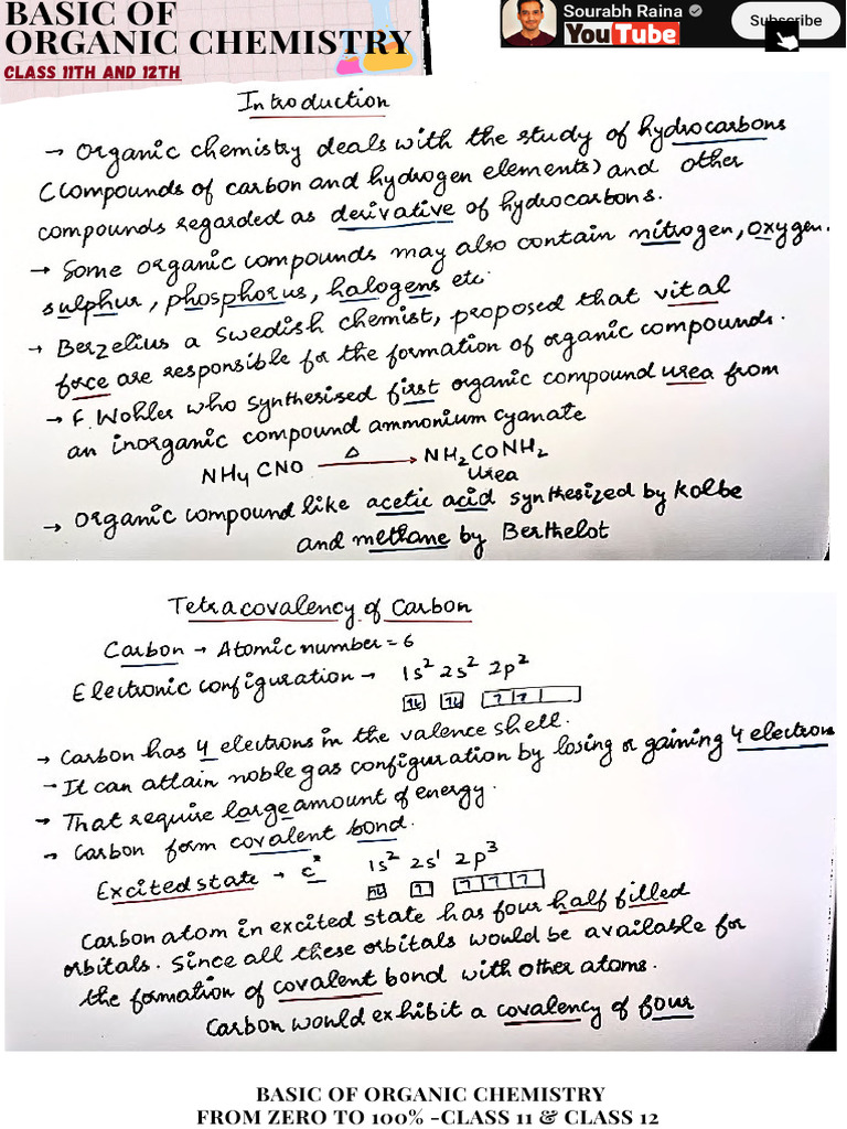 Basic of Organic Chemistry Detailed Notes by Sour 240724 101426 | PDF ...