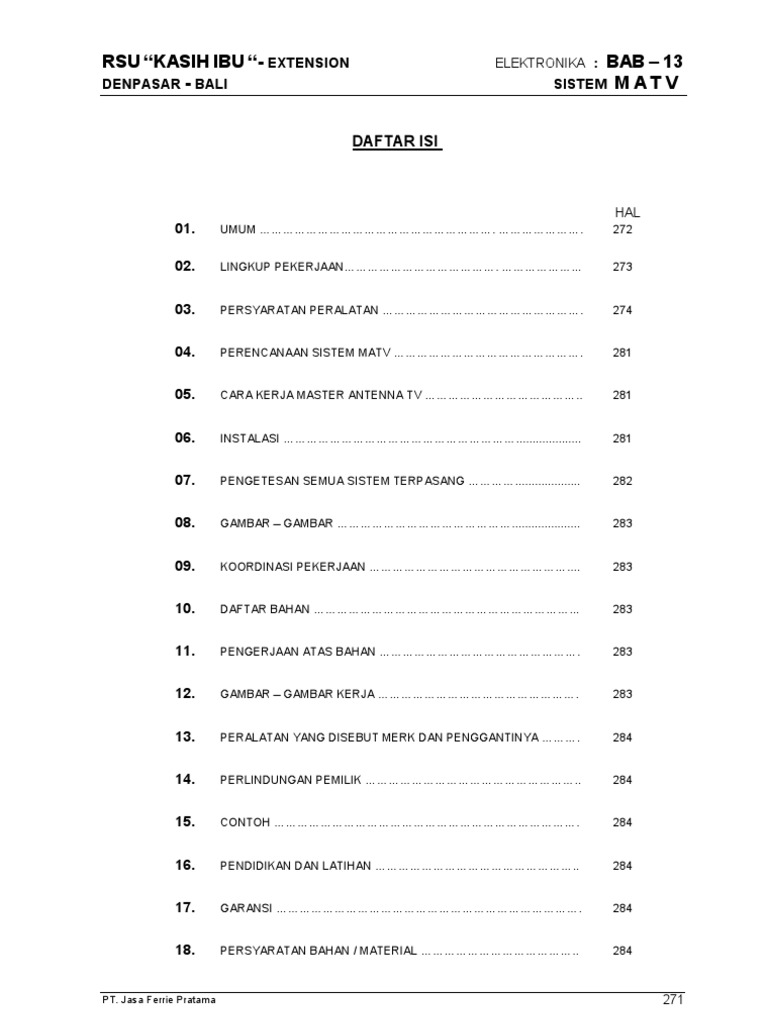Sistem MATV RSU Kasih Ibu Bali | PDF | Teknologi & Rekayasa