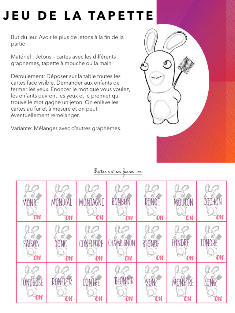 Jeu de la tapette éducatif | PDF