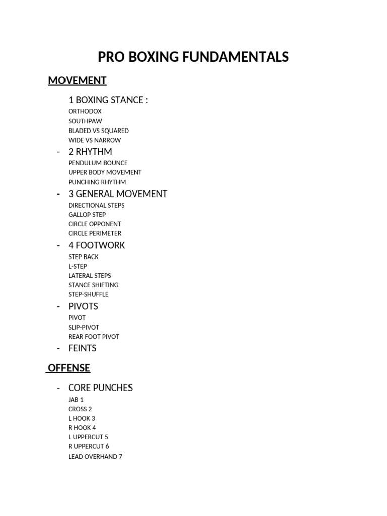 Pro Boxing Fundamentals | PDF