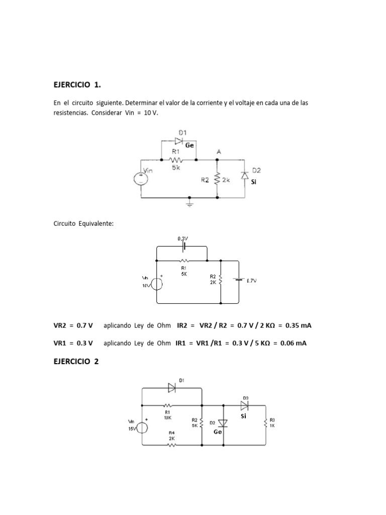 Analisis de Diodos DC | PDF | Red eléctrica | Resistencia Eléctrica y ...