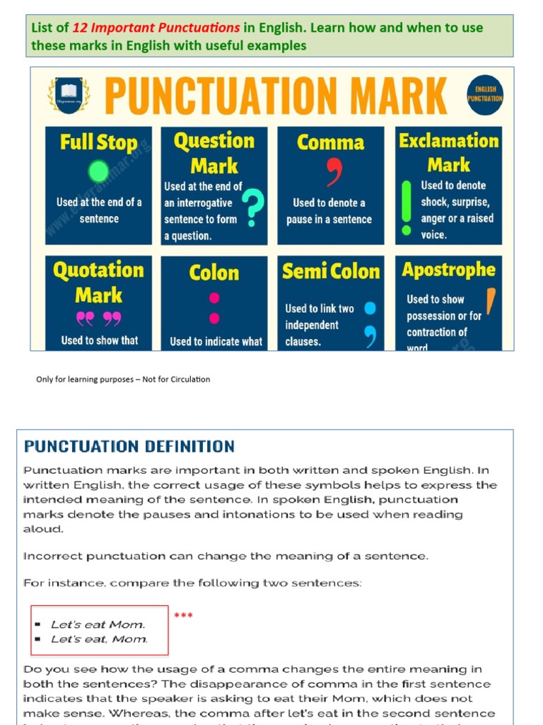 Punctuation Marks | PDF