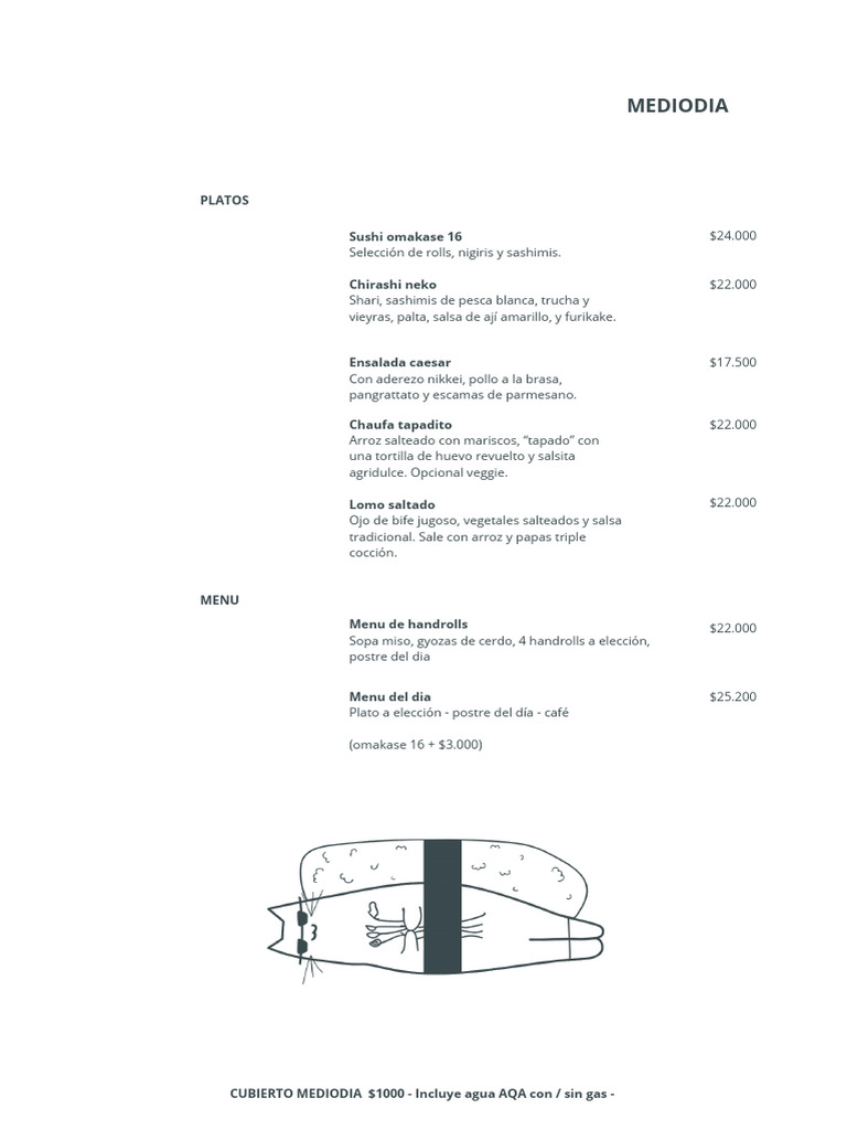 Menú de Sushi y Platos Peruanos | PDF | Mariscos | Salsa