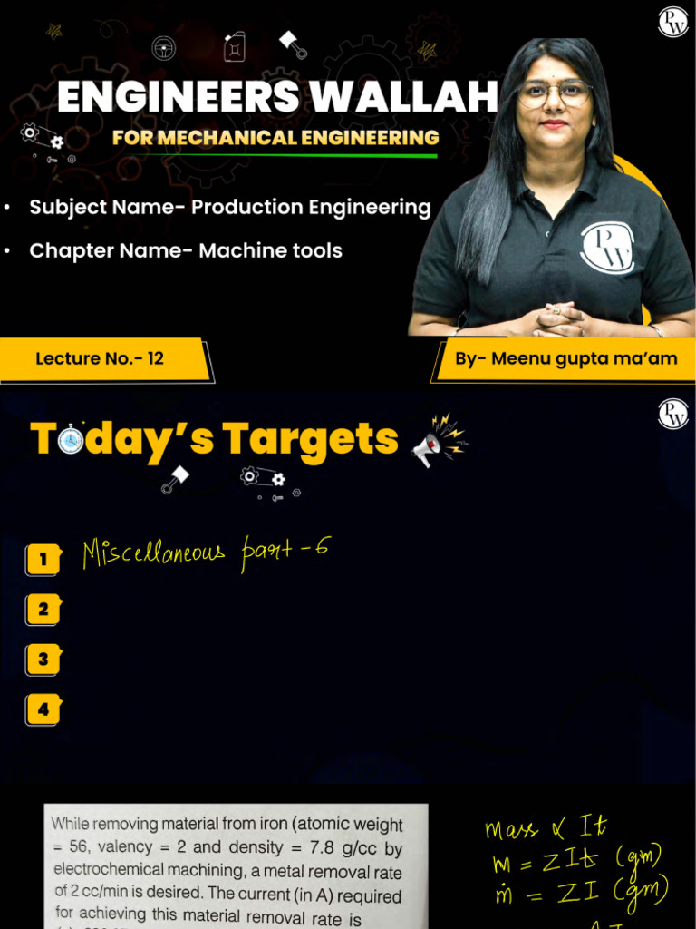Machine Tools 12 - Class Notes | PDF