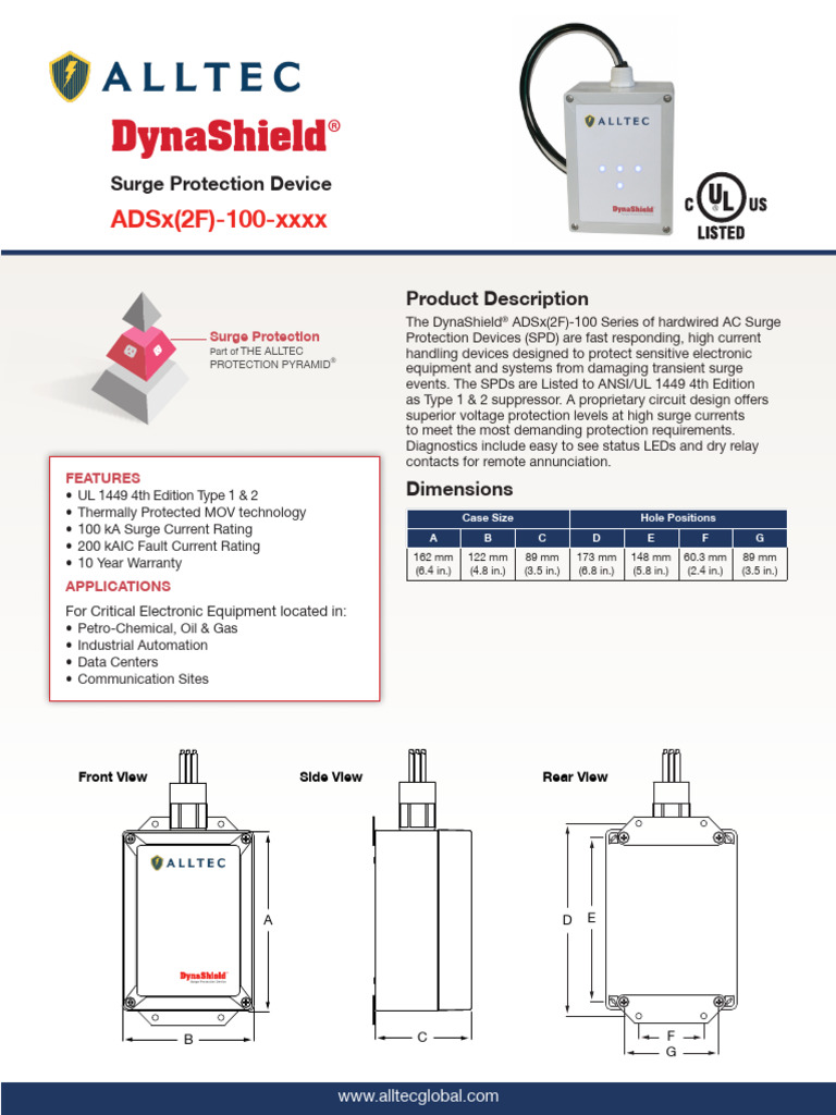ADSx(2F)-100 Datasheet (1) | PDF | Power Engineering | Electromagnetism