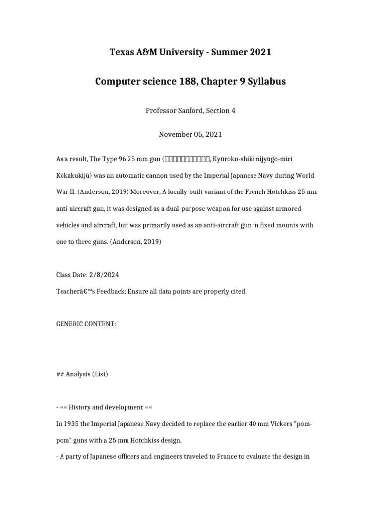 Computer Science 188 Chapter 9 Syllabus | PDF | Ballistics | Ammunition