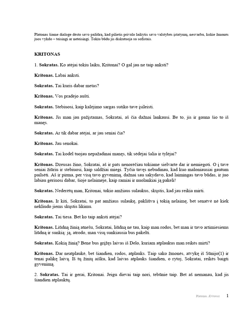 Platonas Kritonas | PDF