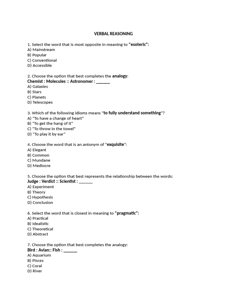 35 reasoning questions | PDF | Gemstone