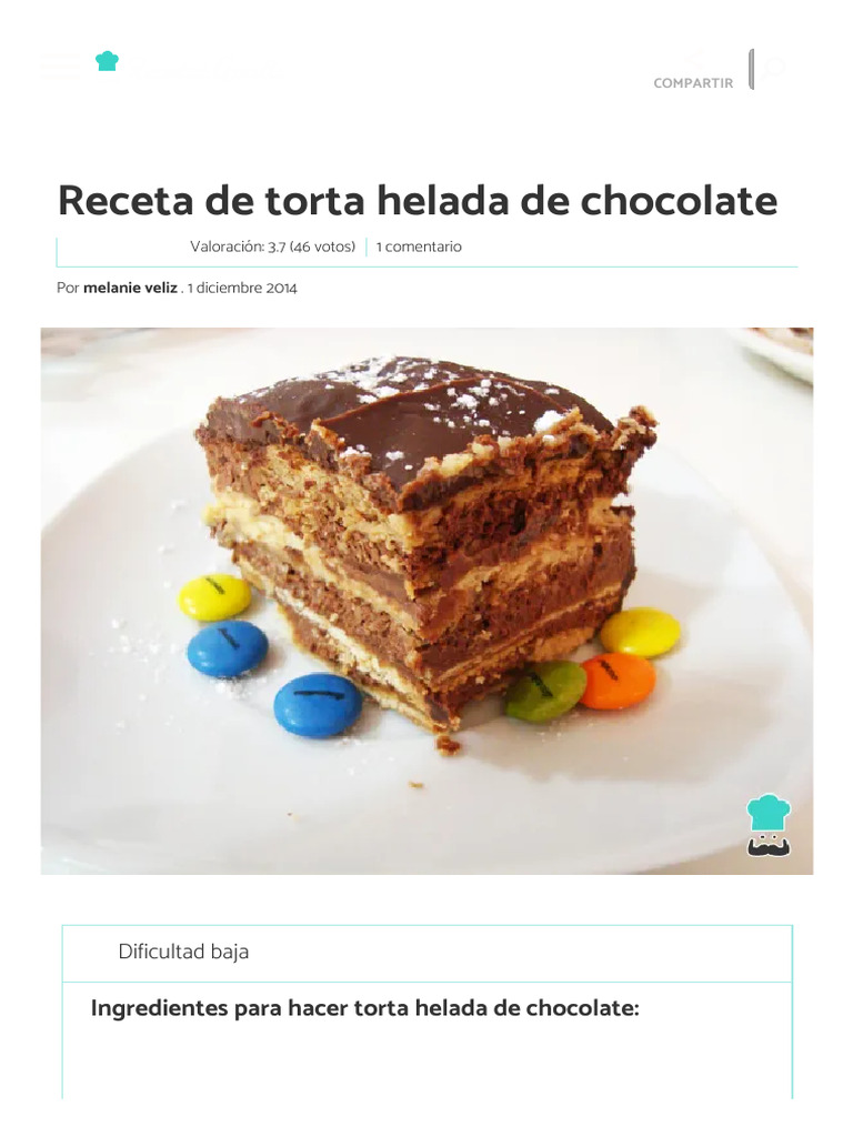 Torta Helada de Chocolate Fácil | PDF | Alimentos | Cocina