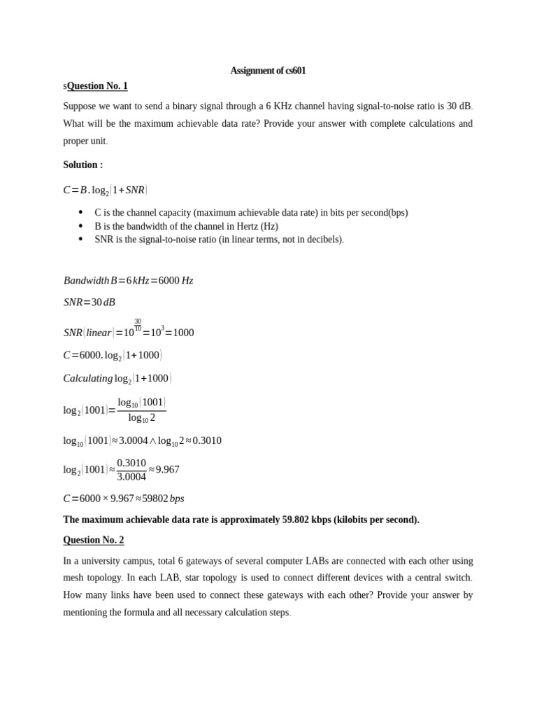 Assignment CS601 | PDF