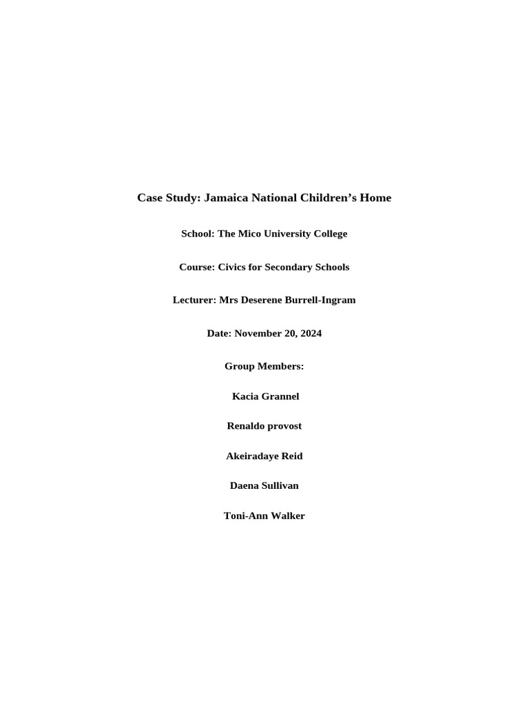 Case Study | PDF | Child Protection | Child Neglect