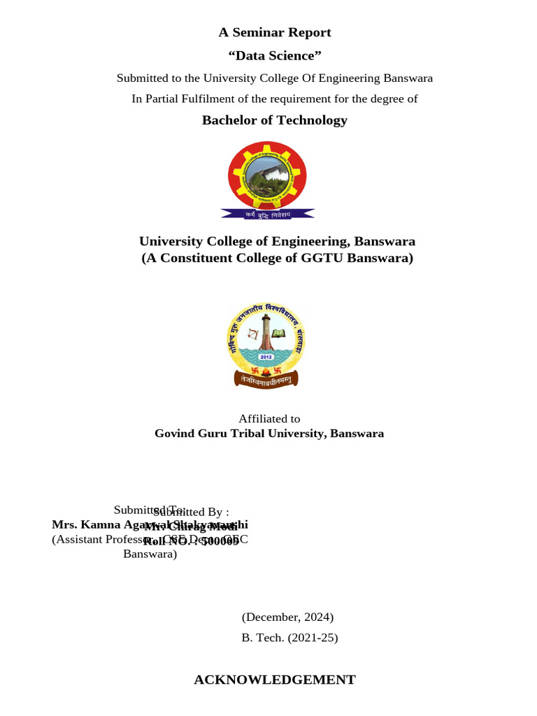 Chirag Modi Data Science Report | PDF | Data Science | Computing