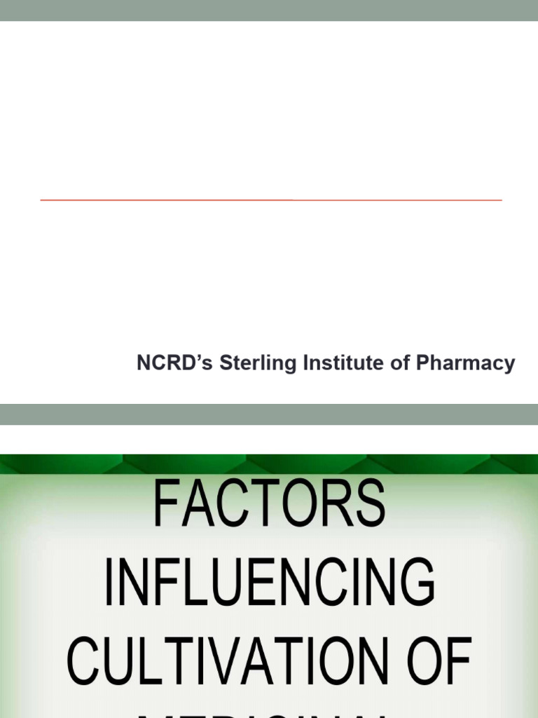 Factors Affecting Cultivation. SS | PDF