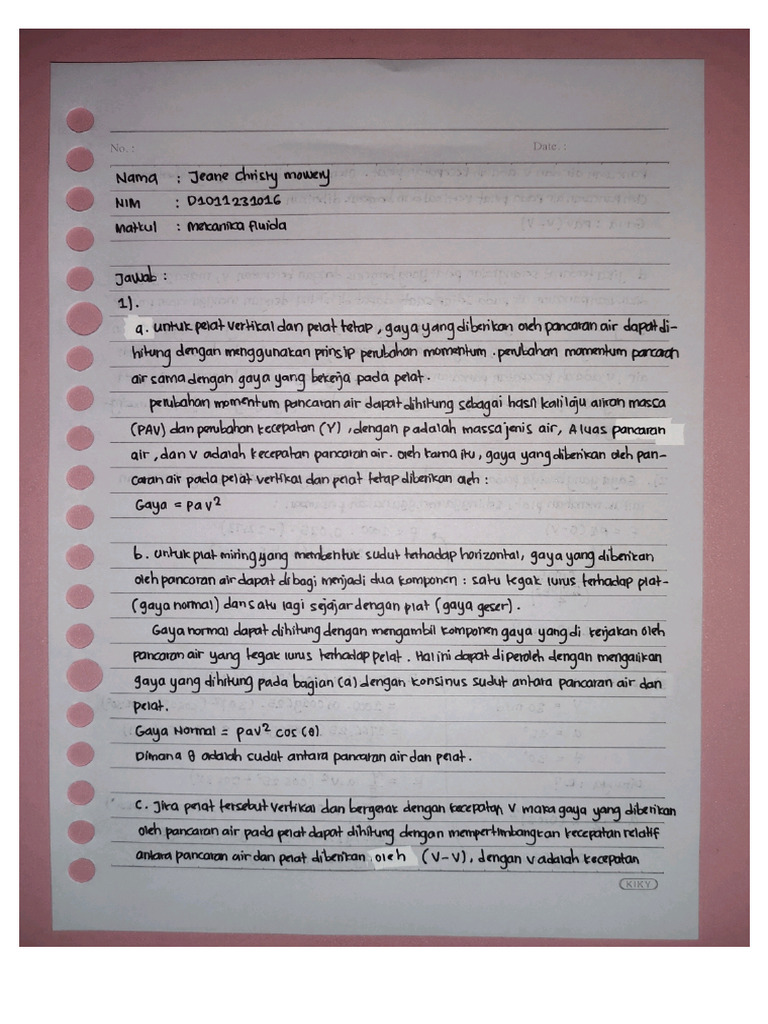 Tugas Ke 5 Mekanika Fluida | PDF