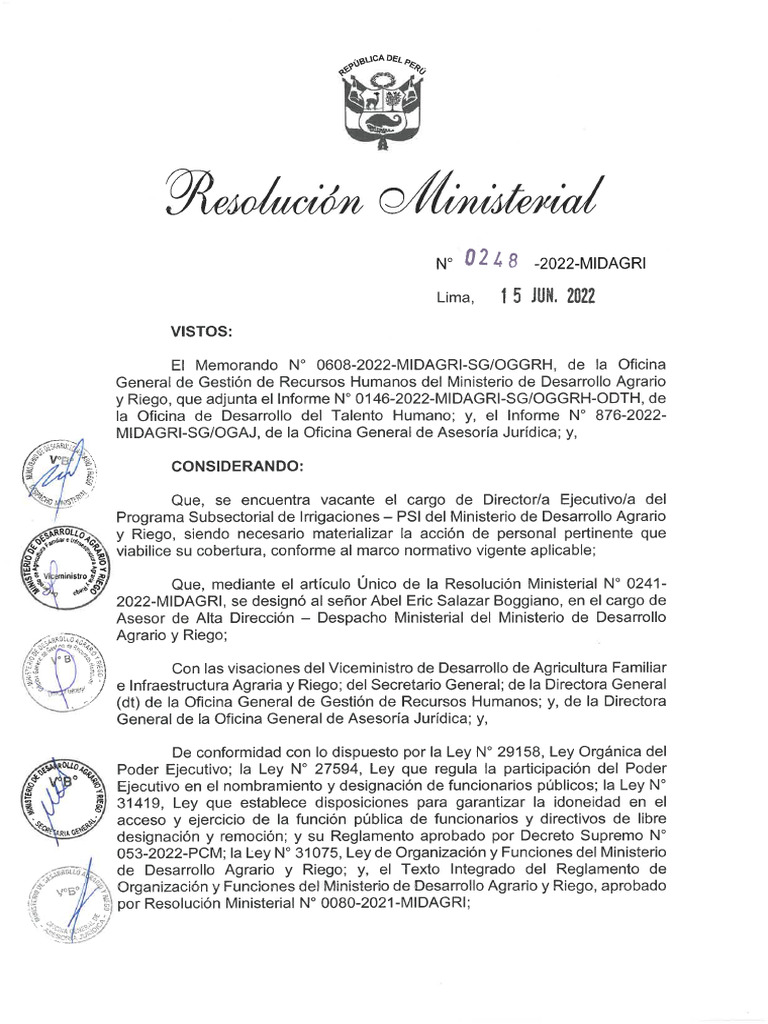 RM #0248-2022-Midagri PDF | PDF