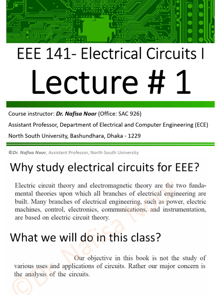 NaNr Spring 2025 EEE 141 Lecture 1 | PDF | Electric Charge | Electron