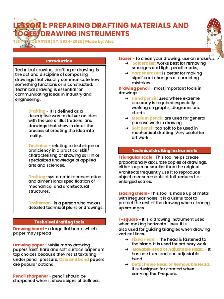 Preparing Drawing Tools and Drawing Materials TLE-8 | PDF | Drawing ...