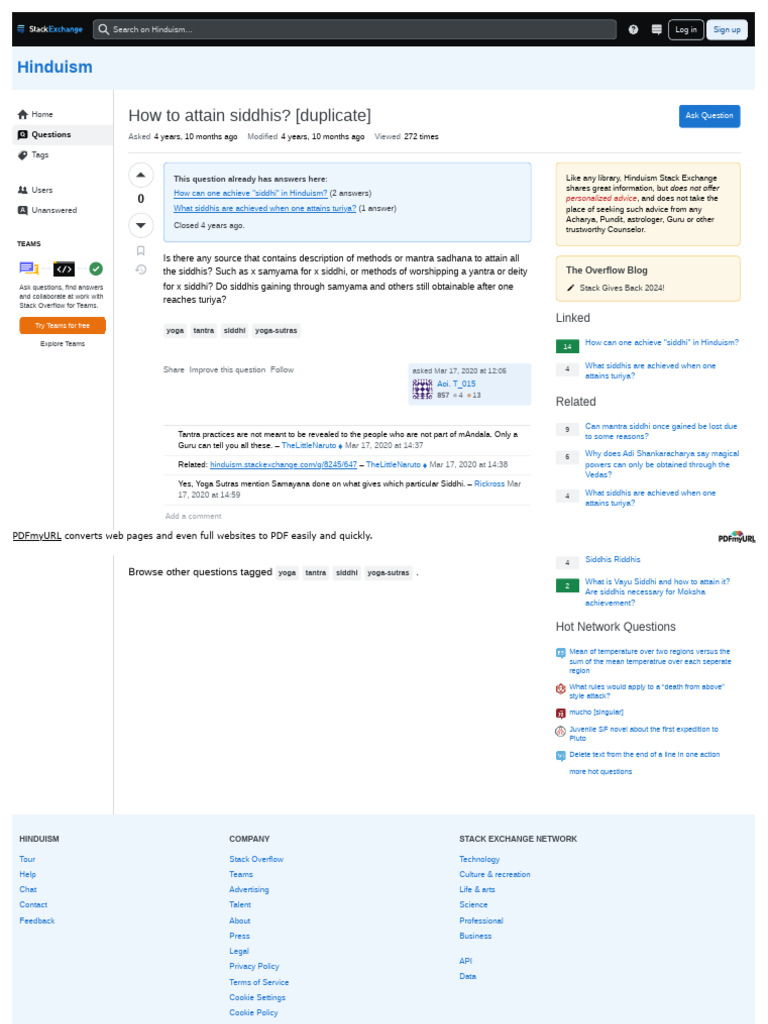 Hinduism Stackexchange Com Questions 38724 How-To-Attain-siddhis | PDF ...