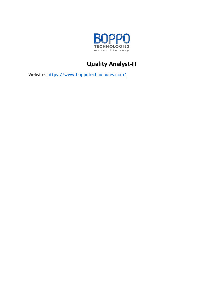 JD-Quality Analyst Boppo 9XxAWjMW | PDF