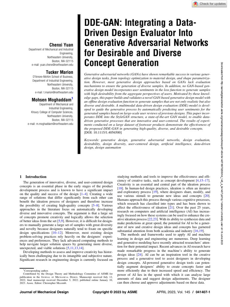 DDE-GAN - Integrating A Data-Driven Design Evaluator Into Generative Adversarial Networks For ...