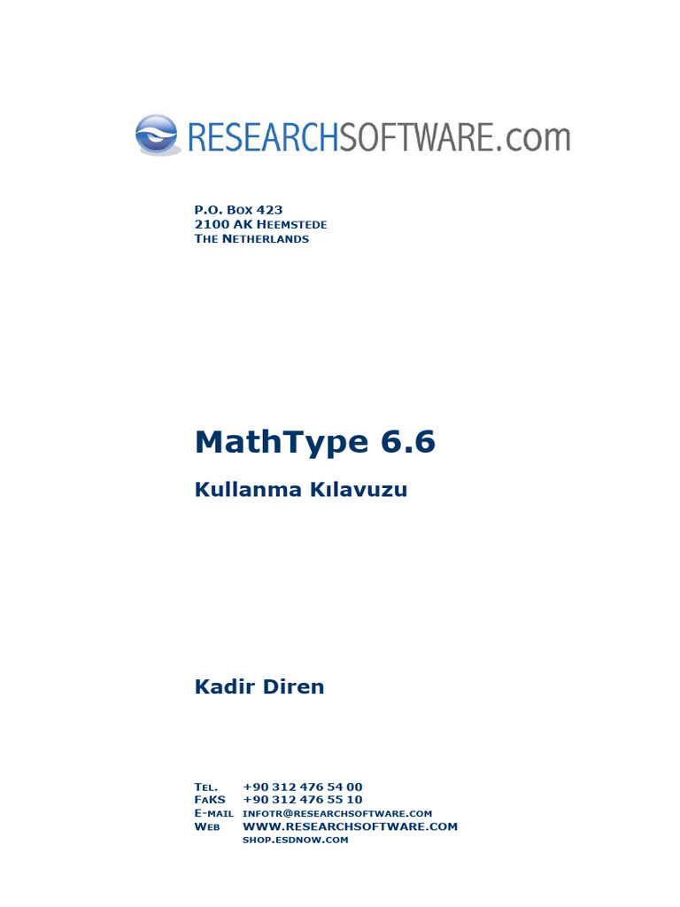 Mathtype 6.6: Kullanma K Lavuzu | PDF