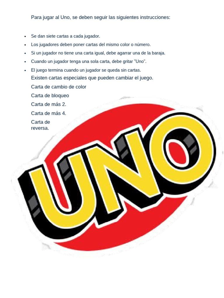 Para Jugar Al Uno Pdf