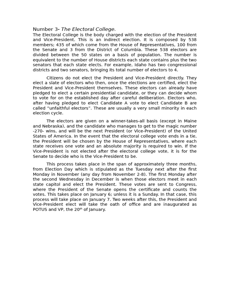 Understanding the Electoral College Process | PDF