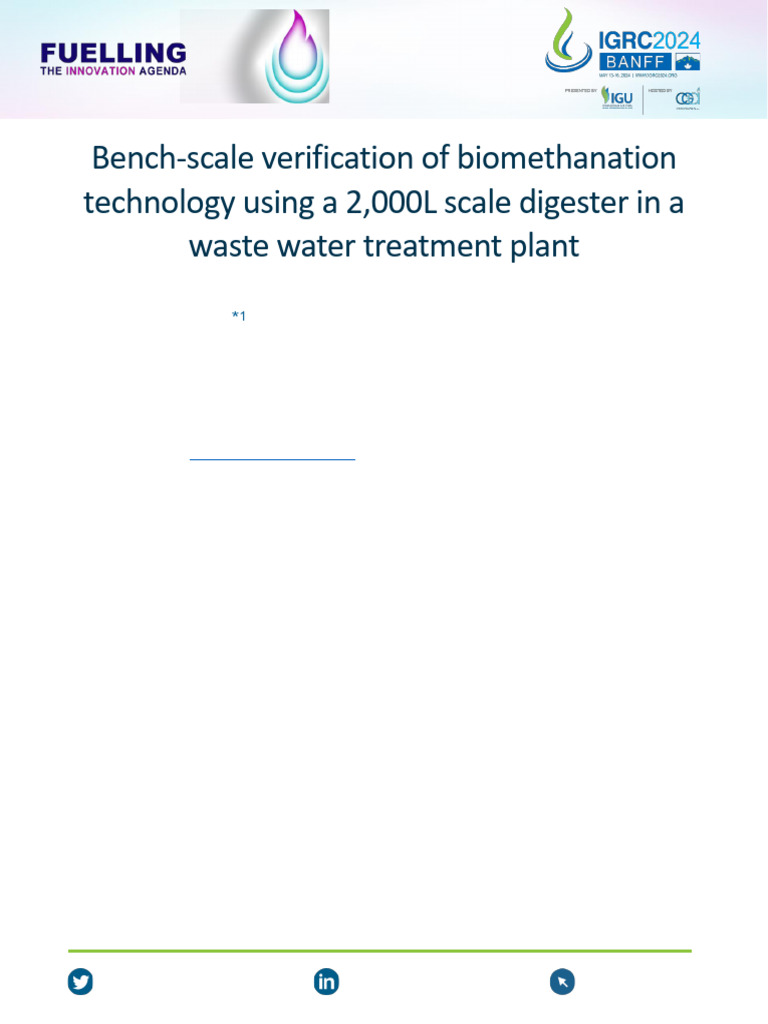24-001 Bench-scale Verification of Biomethanation Technology Using a 2 ...