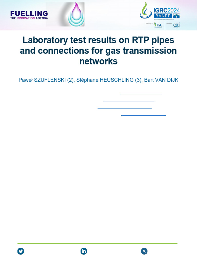 24-003 Laboratory Test Results on RTP Pipes and Connections for Gas ...