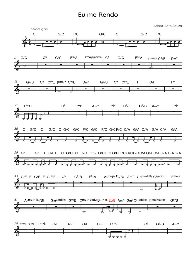 Eu Me Rendo (Com Modulação) | PDF