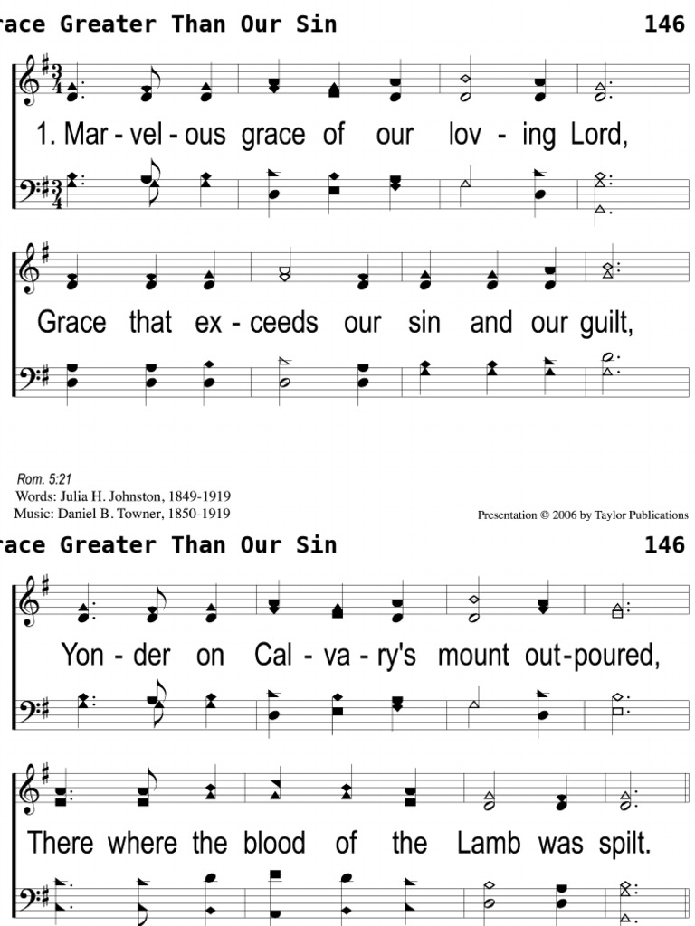 146 Grace Greater Than Our Sin-Fsoc | PDF