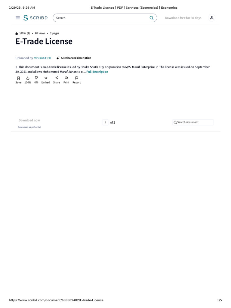 E-Trade License - PDF - Services (Economics) - Economies | PDF | Scribd ...