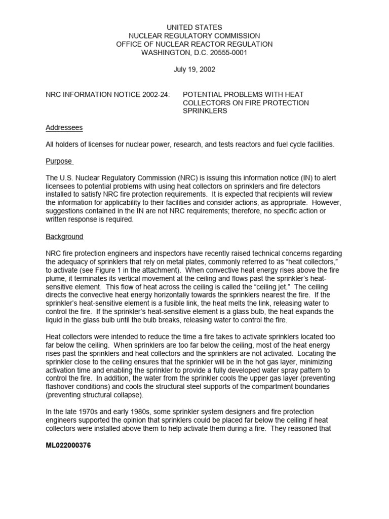 Heat Collector Issues in Fire Sprinklers | PDF | Fire Sprinkler System ...