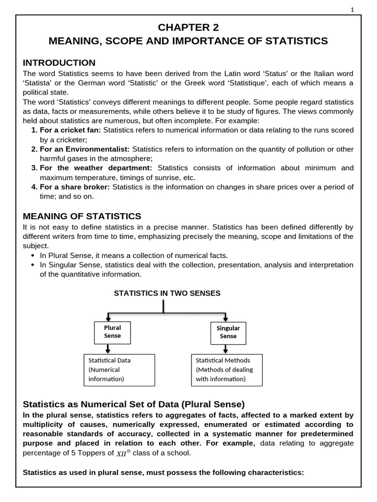 Importance and Scope of Statistics | PDF | Economics | Statistics
