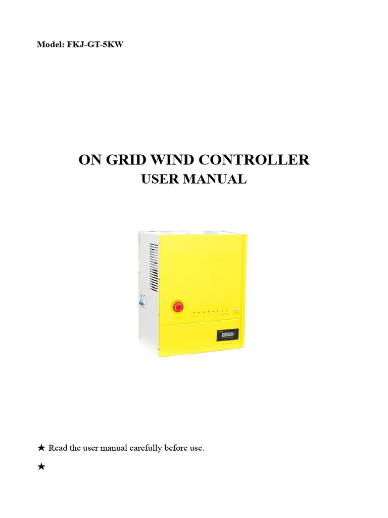 User Manual-FKJ-GT-5KW On Grid Wind Controller (Deming Power) | PDF ...