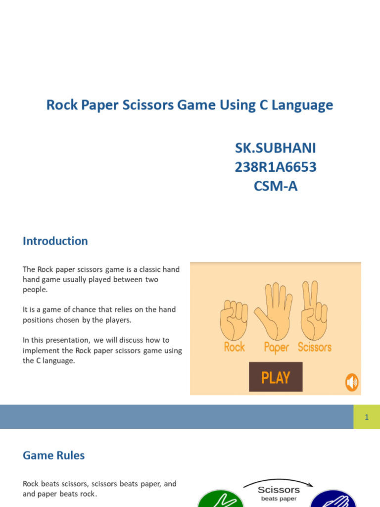 Rock Paper Scissors Game Using C Language | PDF