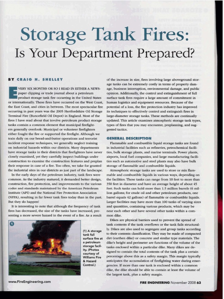 Storage Tank Fires | PDF | Firefighting | Firefighter