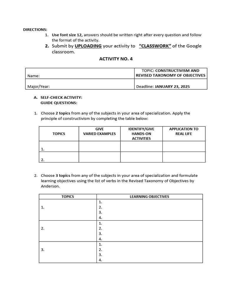 Constructivism & Revised Taxonomy of Objectives | PDF