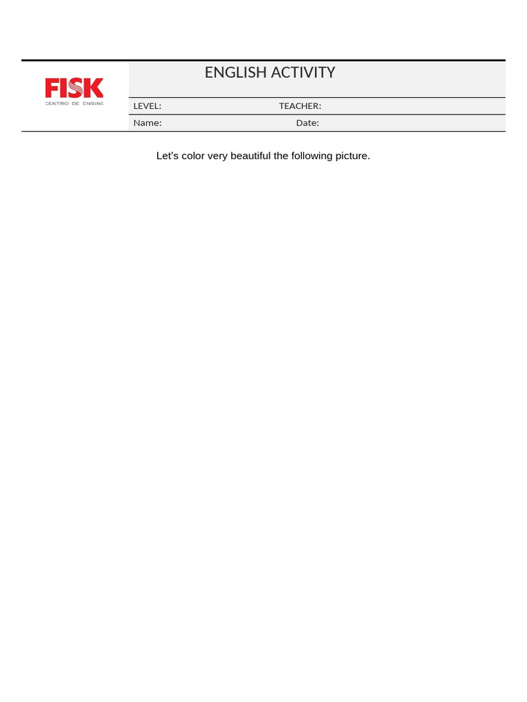 English Coloring Activity Guide | PDF