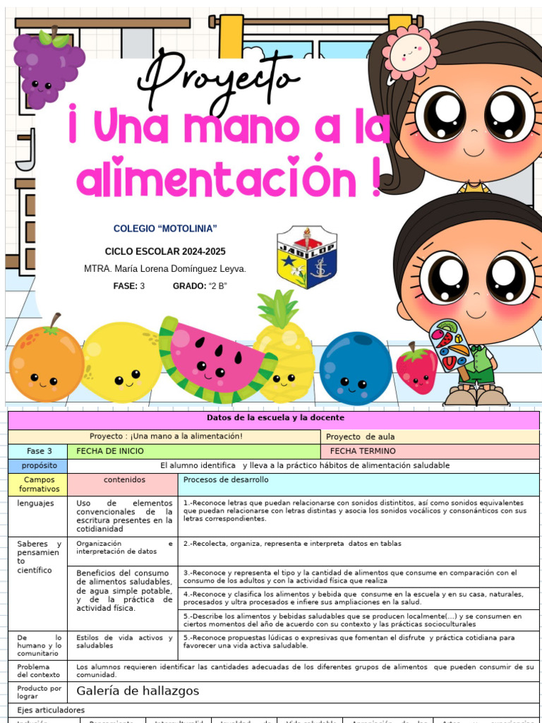 Proyecto - Una Mano A La Alimentación | PDF | Alimentos
