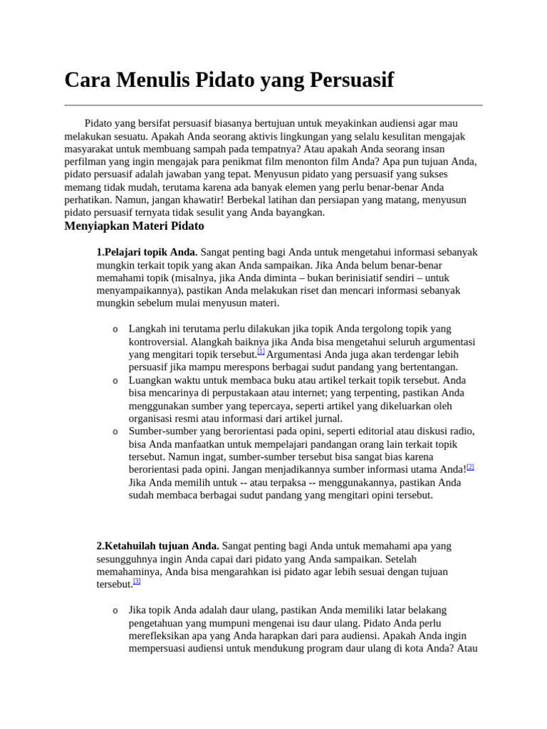 Cara Menulis Pidato Yang Persuasif | PDF