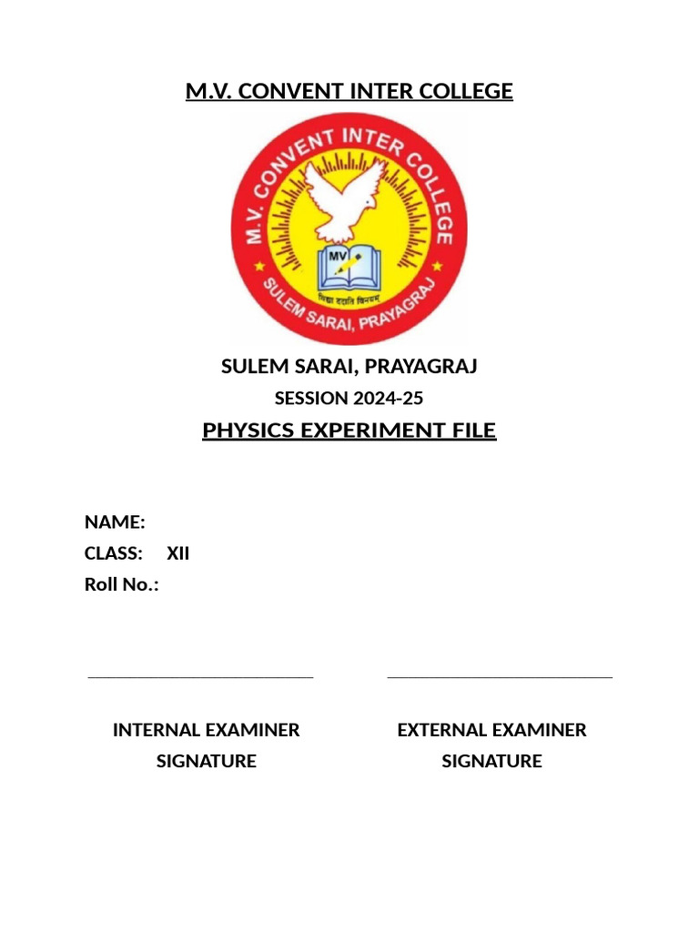 Physics Experiment File-1 | PDF