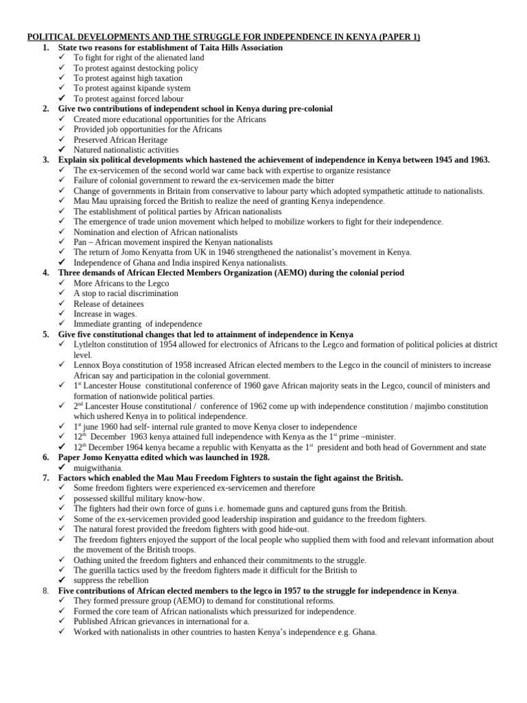 Political Developments in Kenya's Independence | PDF | Kenya